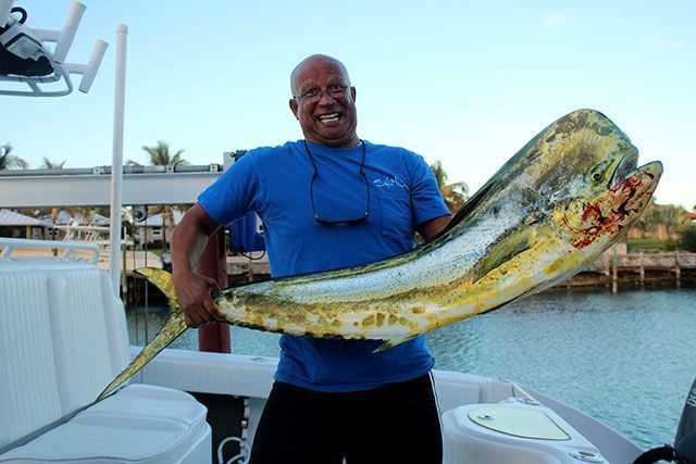 Bull dolphin caught 30 miles off Grand Bahama, close to the Great ...
