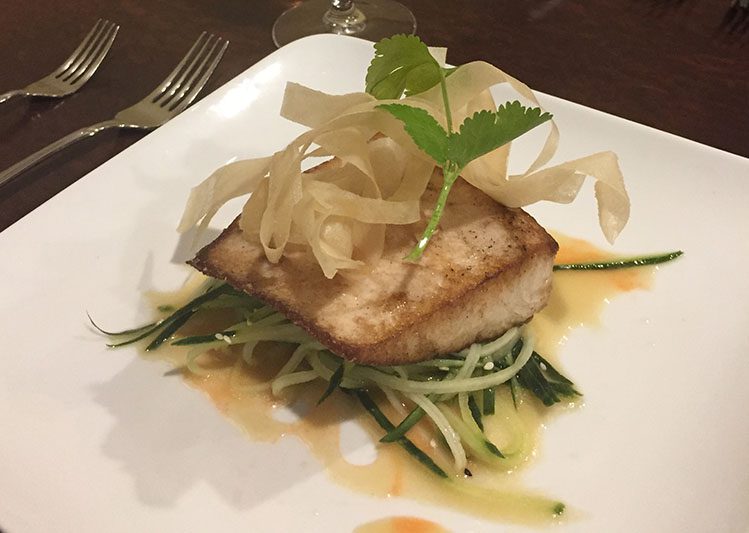 Wok Fired Cobia with Miso Sake Vinaigrette and Cucumber Slaw - Coastal ...