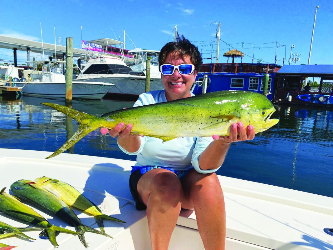 Vicki F. with a nice mahi fishing with Capt. Terry of Fishface Charters ...