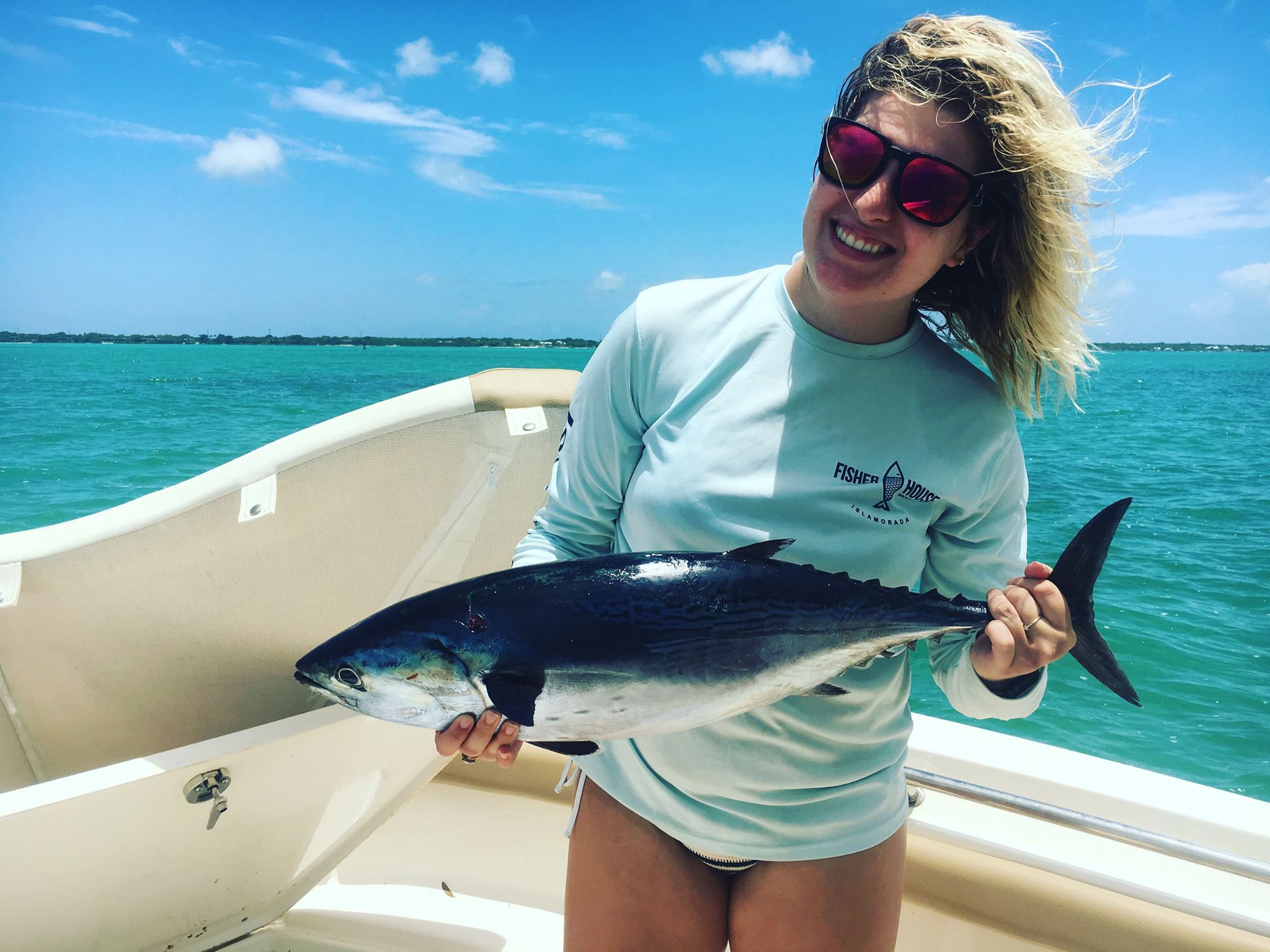Kirsten of WPB, 6 miles off of Tavenier Florida, pink and white squid ...