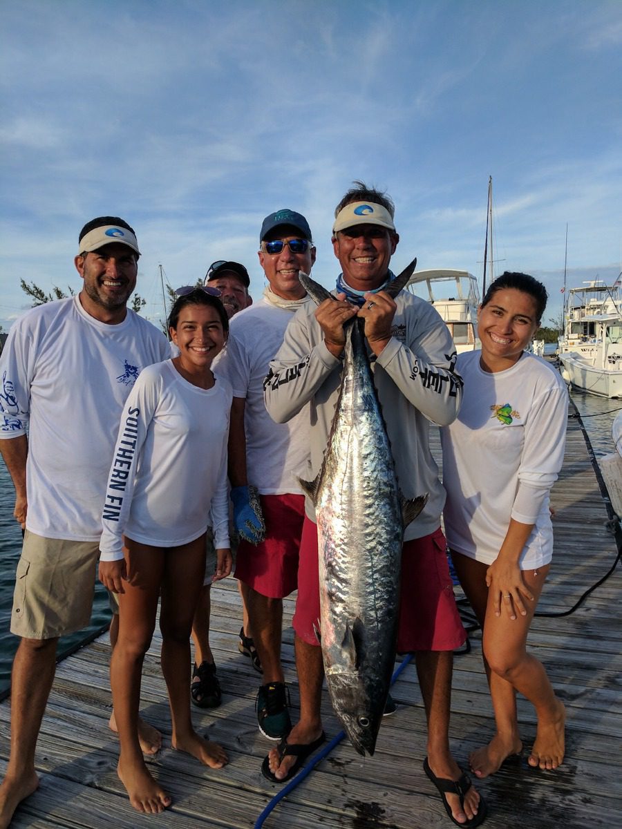 Monster Lucaya kingfish caught by James, Briana and Athena Bracone with ...