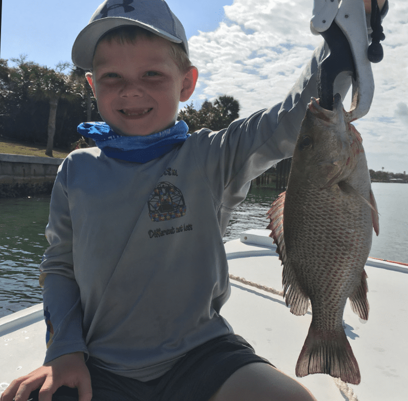 Grandson Gunner soon to be 8 with a dinner-size Mangrove Snapper, Catch ...
