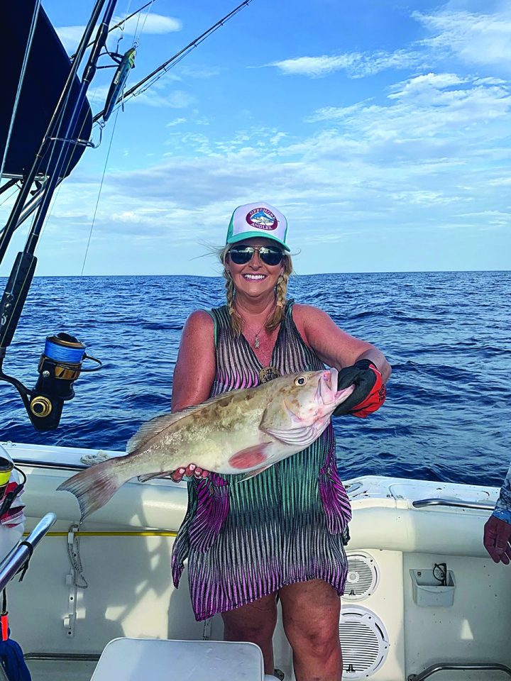 Julie Krysinski 75 miles off Boca Grande with her best grouper to date ...