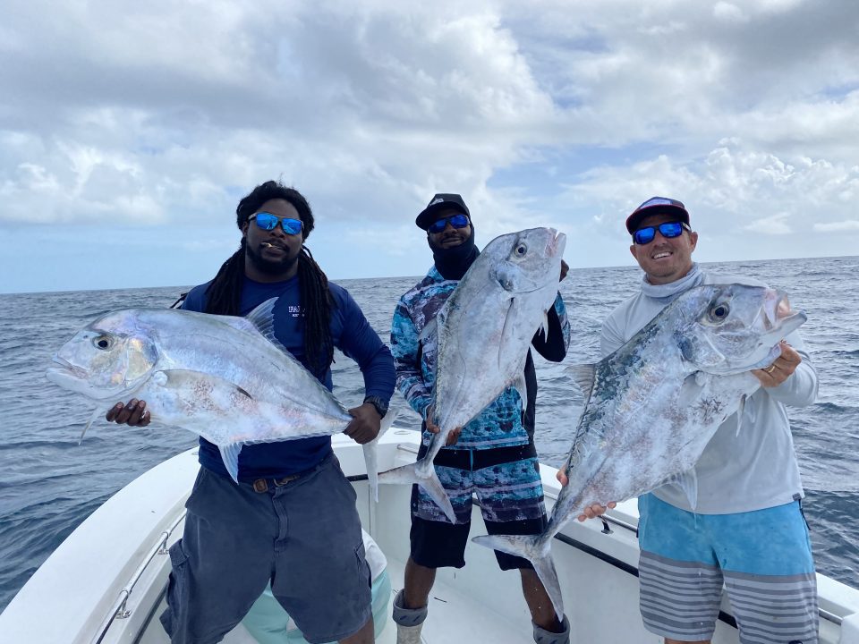 Tripled up on African Pompano’s with Capt. Chris Mendola with Far Out ...