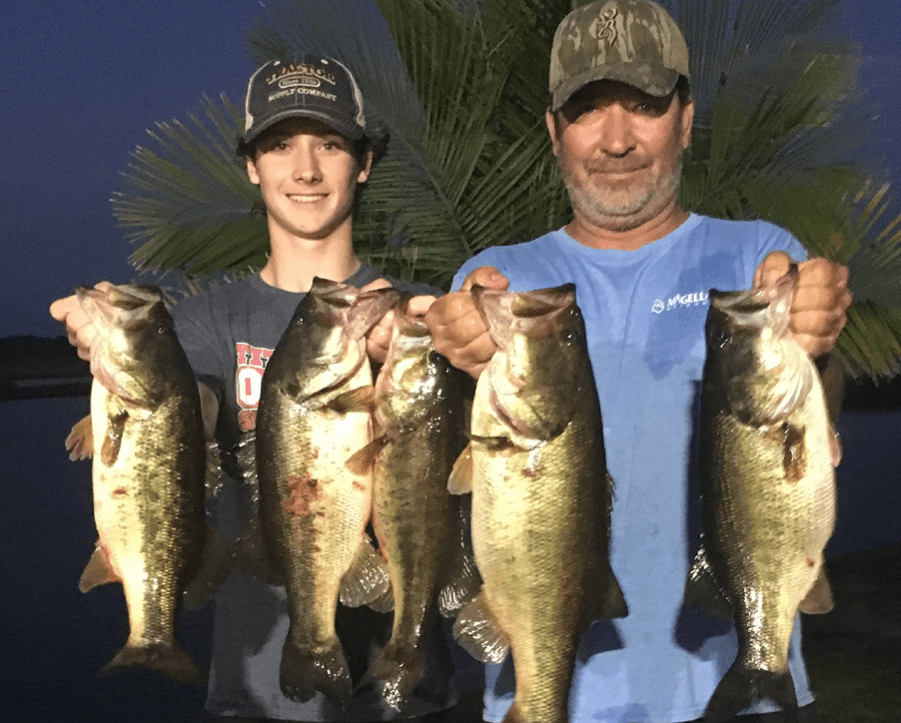 Steve and Hayden Lester with 19lbs, Jolly Gator Bass Series 1st event ...