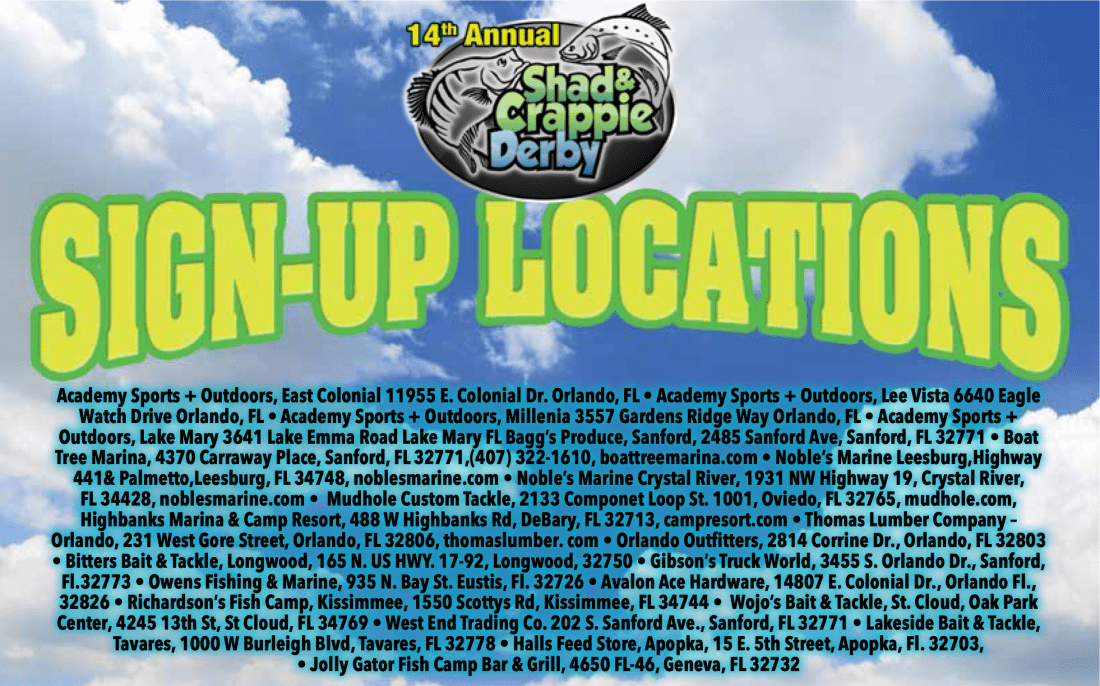 14th Annual Shad & Crappie Derby Sign-Up Locations - Coastal Angler ...