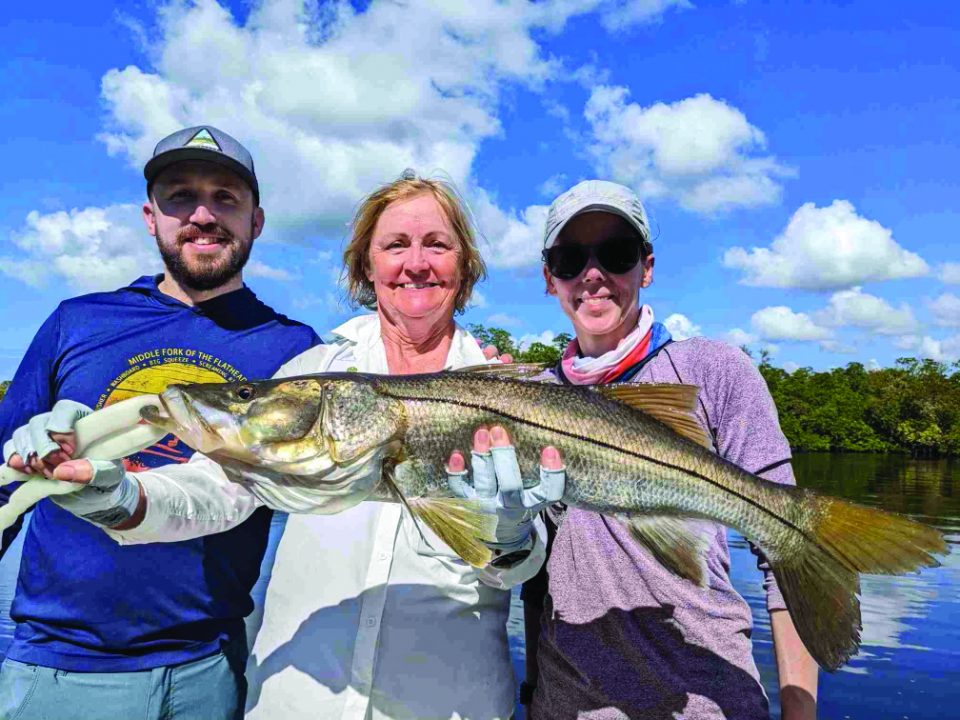 Nancy, Tim, and Kate with a nice 30” snook caught on a Redfish Rob’s ...