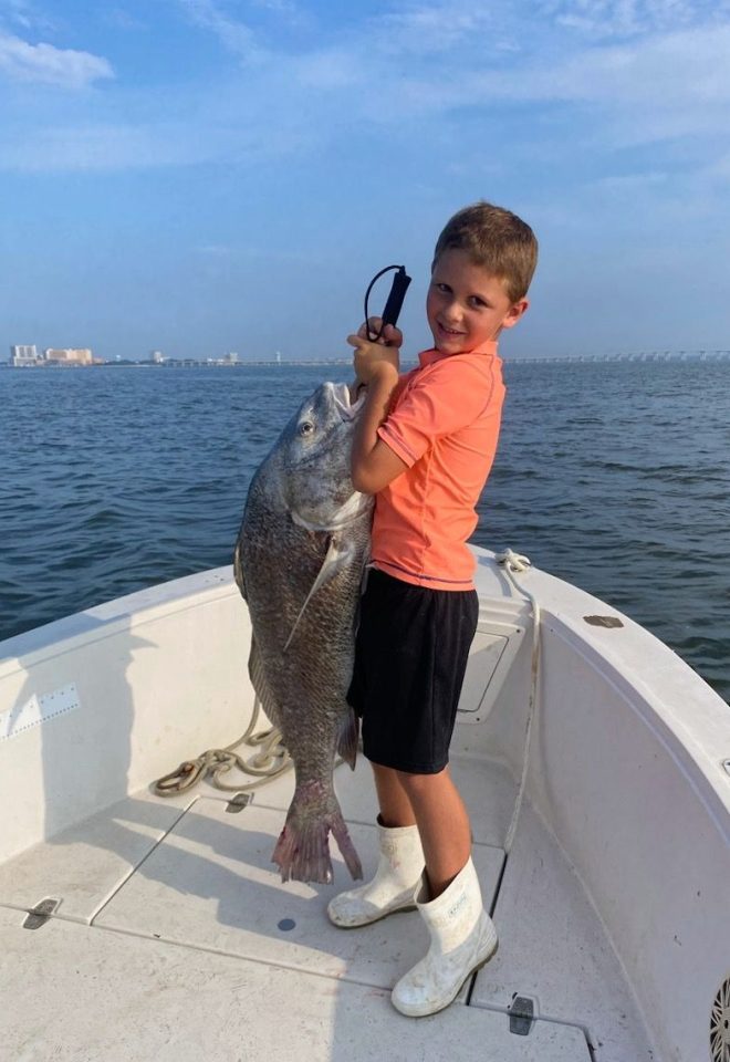 Mason at it again! Drum is almost as big as he is! - Coastal Angler ...