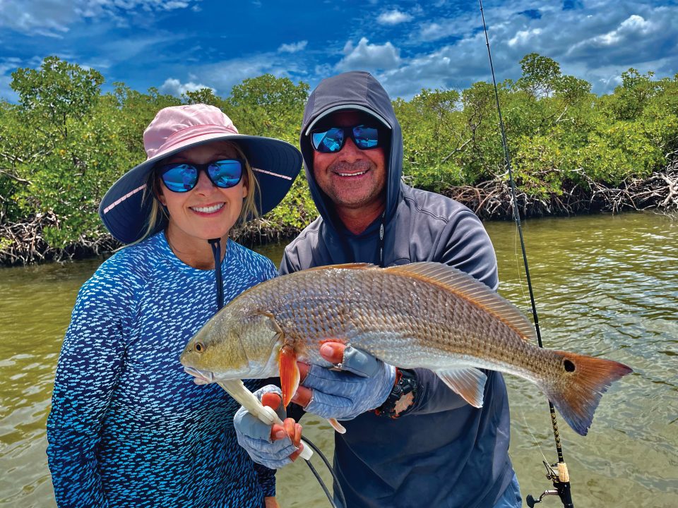 Jane caught this nice slot redfish in the backwaters of Naples on a ...