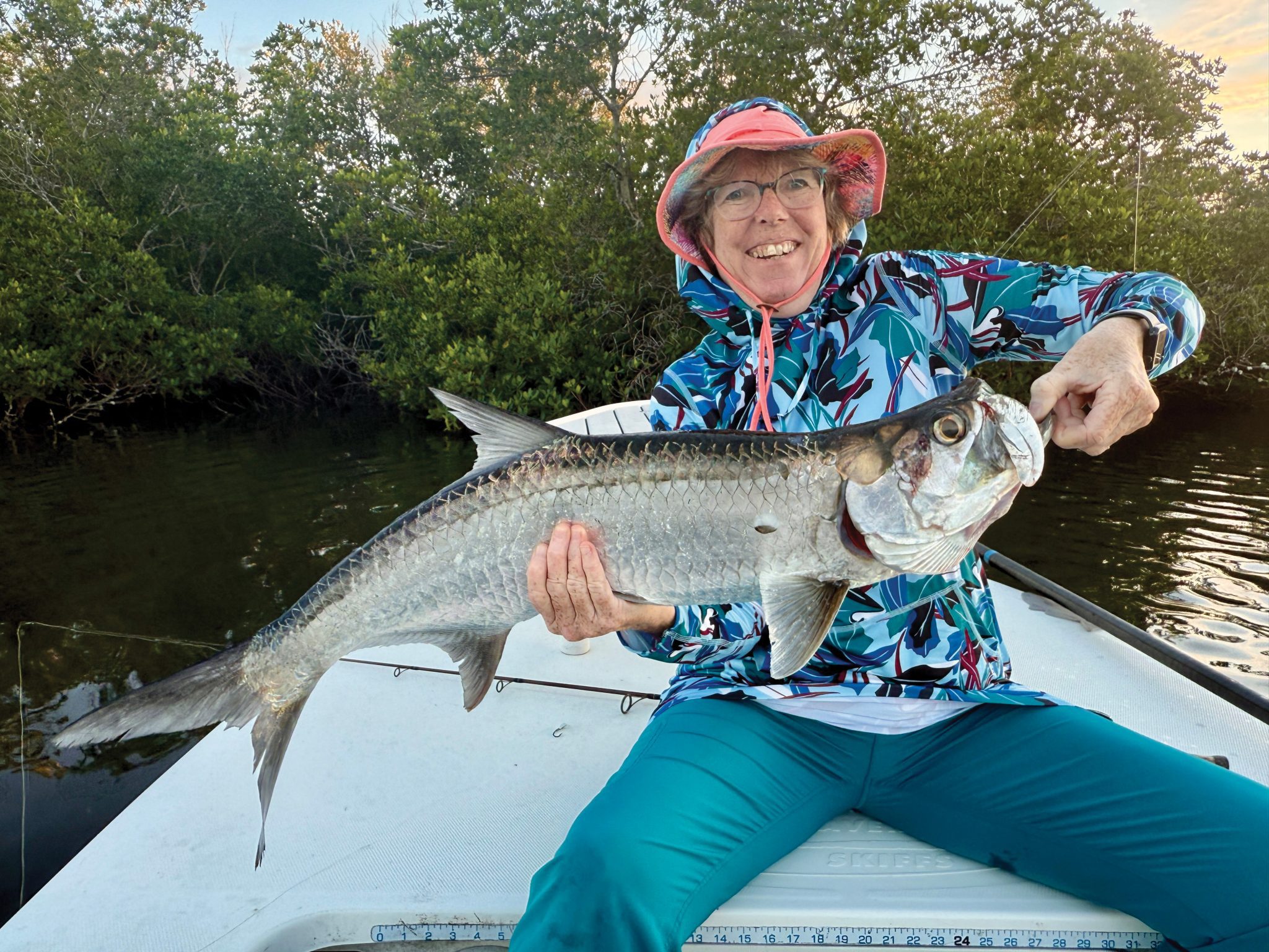 Amy Horecky’s Pineland backcountry tarpon on 10# braid and soft plastic ...